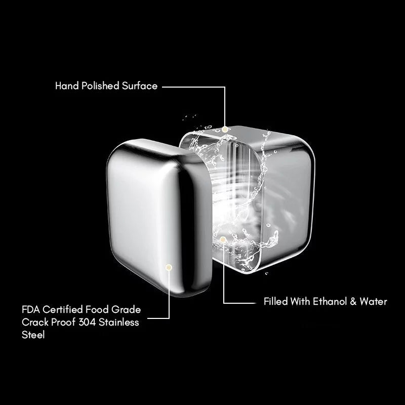 🔥🔥 Whiskey Ice Cube 304 Stainless Steel IceCube for Cola Wine Drinks🔥🔥 ...